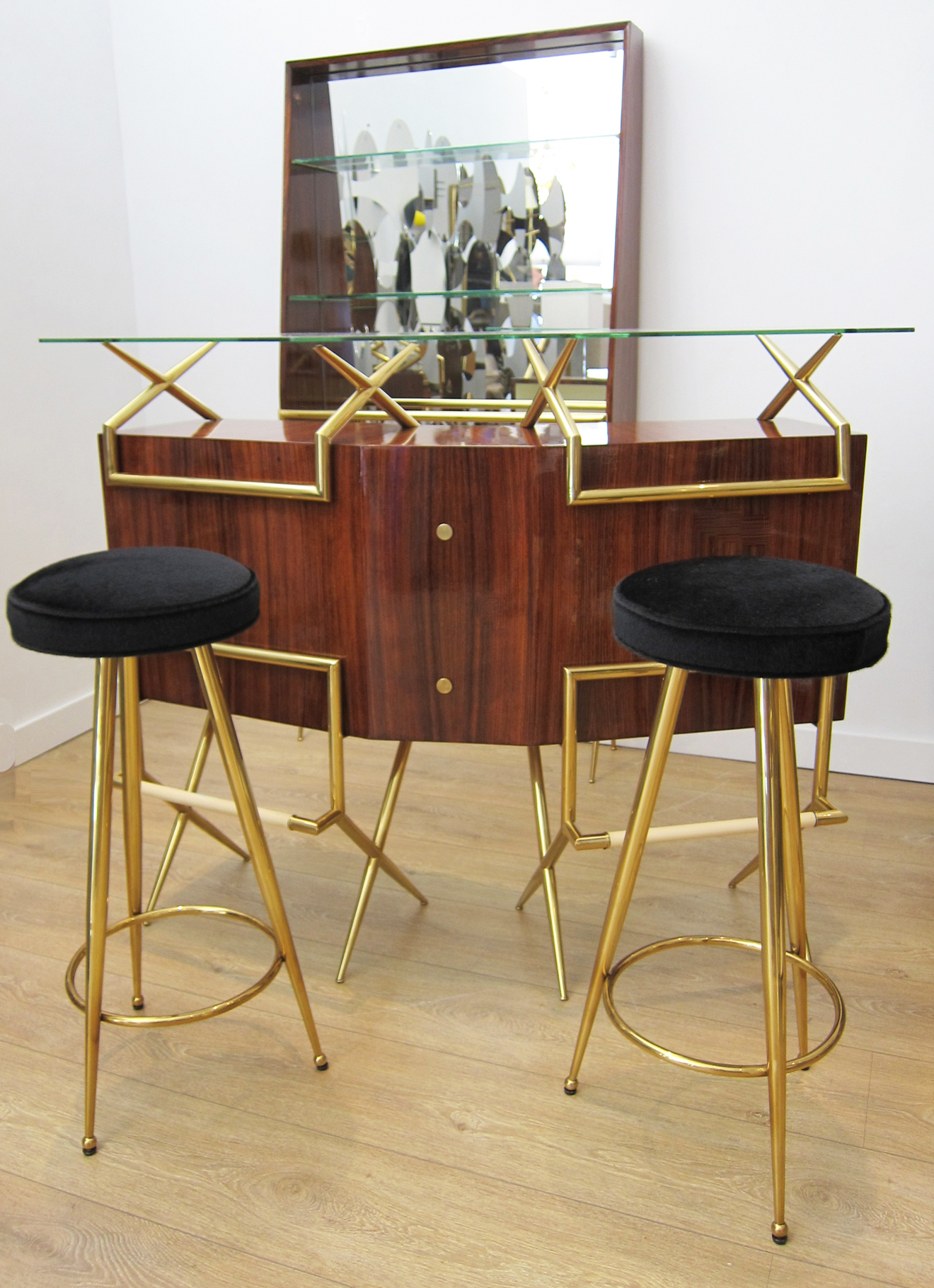 Mid-Century Modern Italian Bar Suite in the Style of Gio Ponti