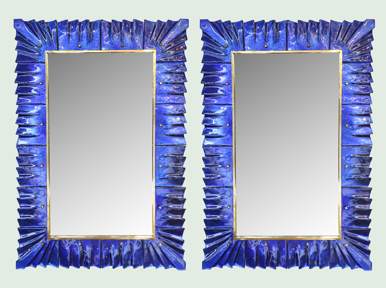 Modern Cobalt Blue Murano Glass Mirror