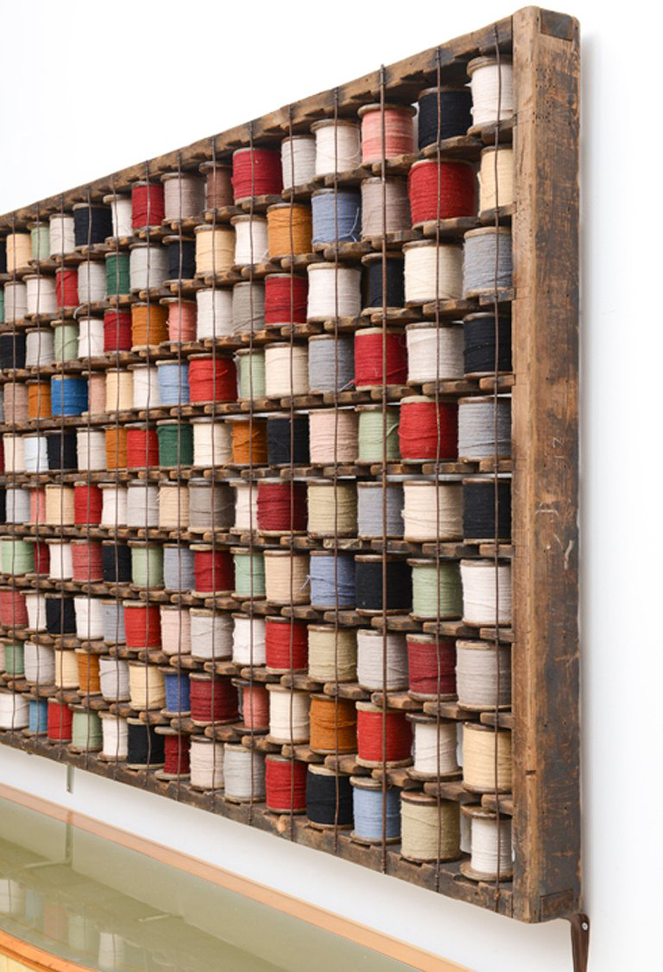 Monumental Industrial Wool Yarn Bobbin Rack