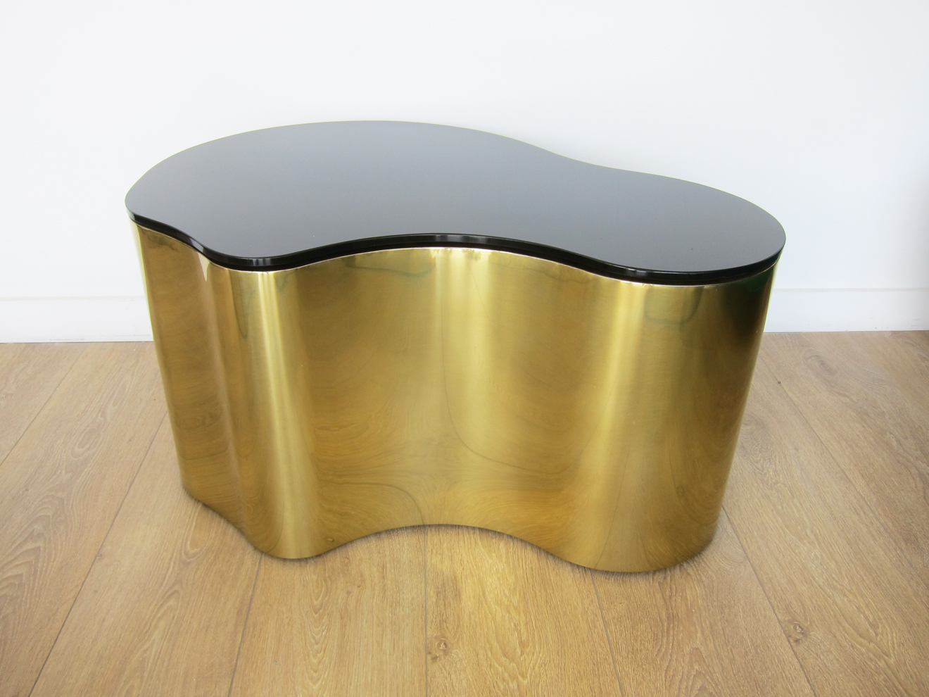 Studio Built Free Form Polished Brass Tables.